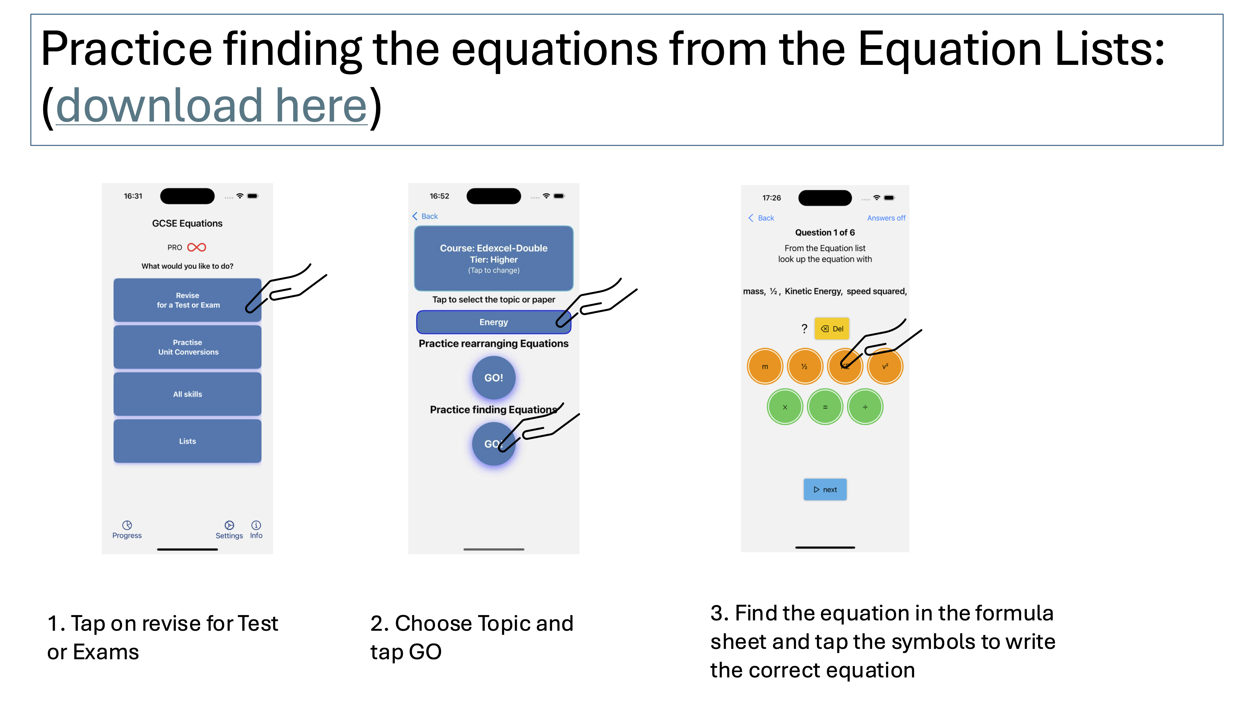 GCSE Equations App